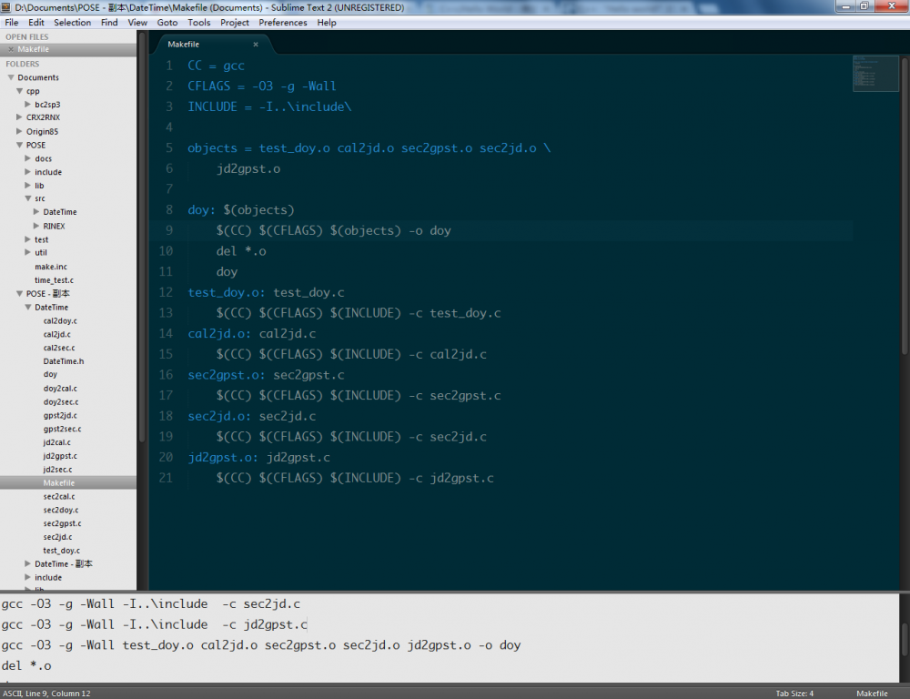  Sublime C C Fortran Python Makefile Matlab 