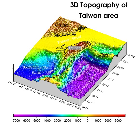 科学网—[转载]GMT:Example B11—【绘制3D图并标记文本注释】 - 郑晖的博文