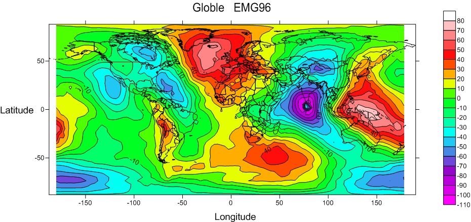 科学网—EGM96重力场模型计算到的中国及全球高程异常图【自己软件计算】 - 张勇的博文