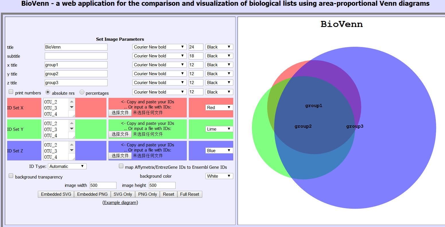 第三个， http://bioinformatics.psb.ugent.be/webtools/Venn/